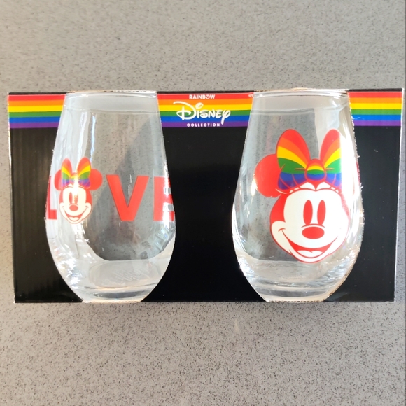 Disney | Kitchen | Disney Rainbow Collection Tear Drop Glass Set Of 2 ...